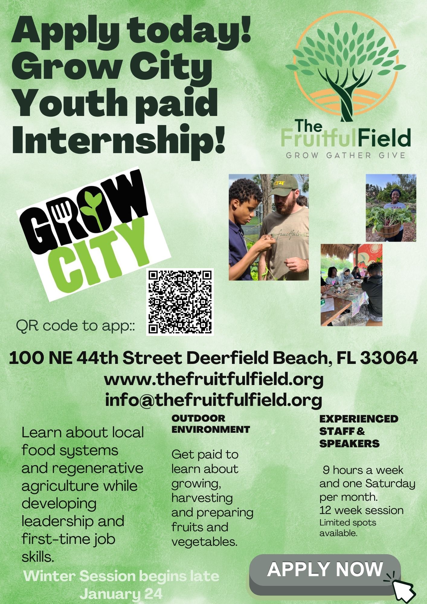Grow City Youth Paid INTERNSHIP - The Fruitful Field
